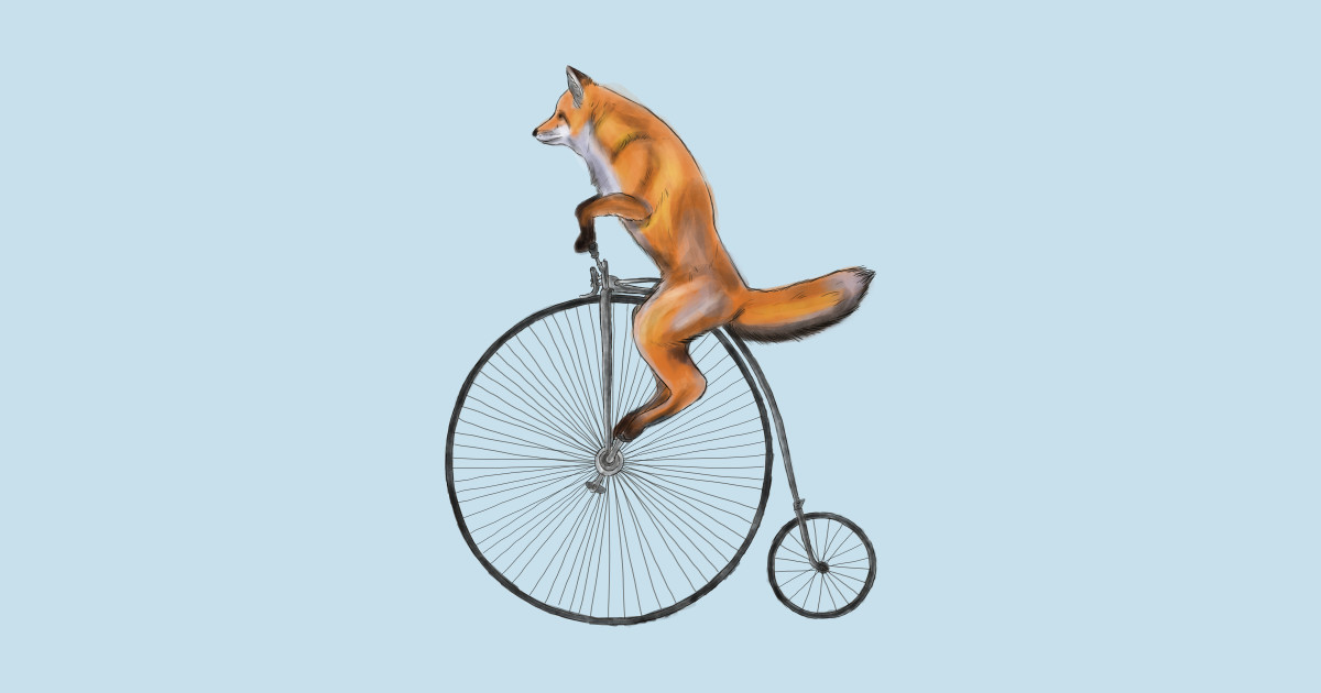 Nonconformist Fox (Fox Only) - Penny Farthing Fox - T-Shirt | TeePublic