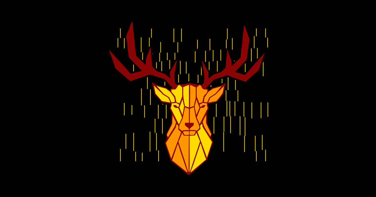Yellow deer head - Deer Deer Head Deer Reindeer Antler - Sticker ...