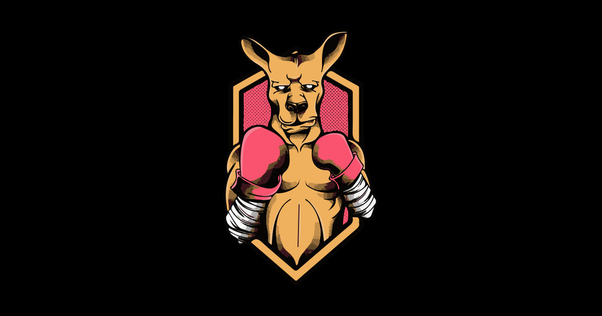 Kangaroo Boxer Badge - Kangaroo Boxing - Sticker | TeePublic