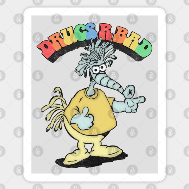 Drugs R Bad - Vintage Faded Style 80s Aesthetic - Drugs R Bad - Sticker ...