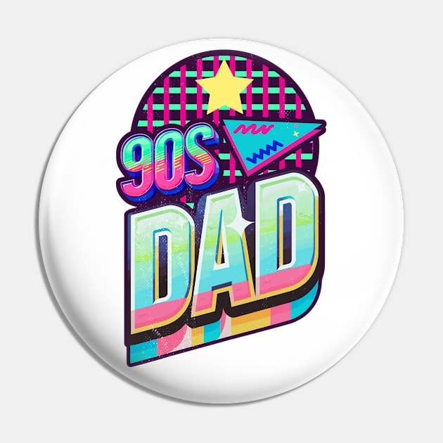 90s Dad Retro: Vintage Nostalgia Design - Nineties - Pin | TeePublic