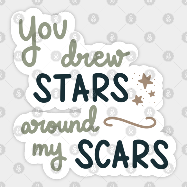 Drew Stars Around My Scars - Taylor Swift Folklore - Sticker | TeePublic