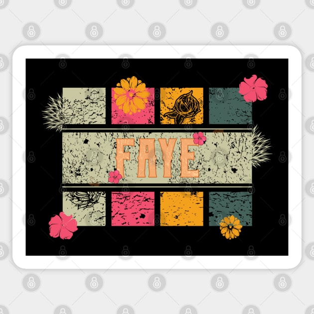 80s // Name // faye // Retro Style - Faye - Sticker | TeePublic