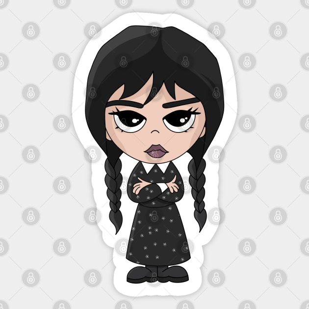 Wednesday chibi - Wednesday Addams - Sticker | TeePublic