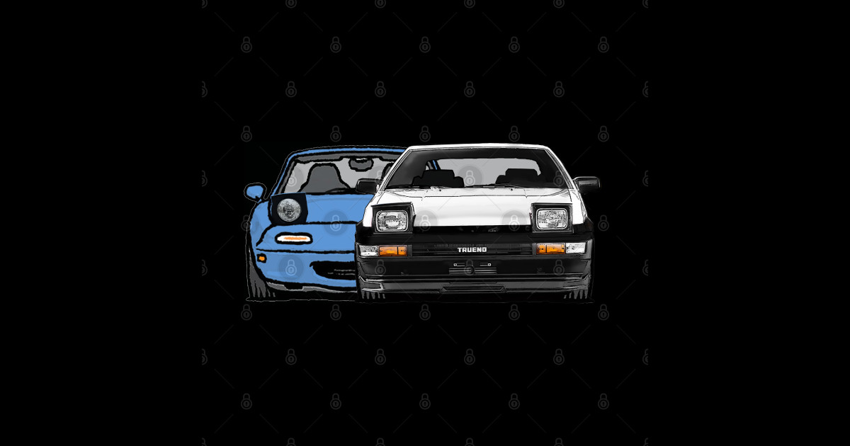 MX5 Miata vs AE86 - Miata Ae86 - Tapestry | TeePublic