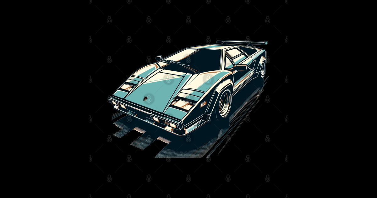 Lamborghini Countach - Lamborghini - Sticker | TeePublic