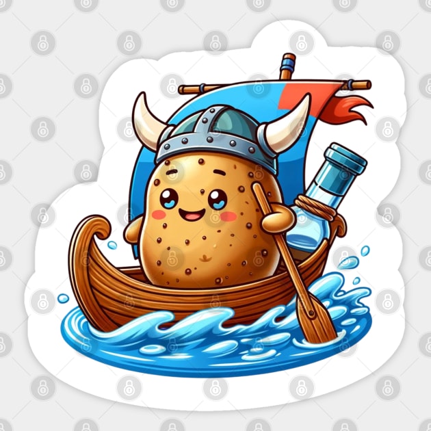 Viking Spud - The Adorable Potato Explorer - Potato - Sticker | TeePublic