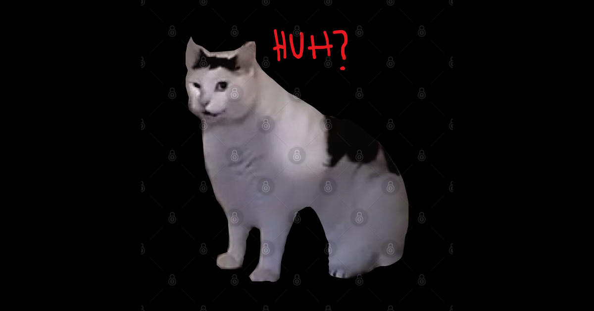Huh Cat Meme - Huh Cat Meme - Sticker | TeePublic