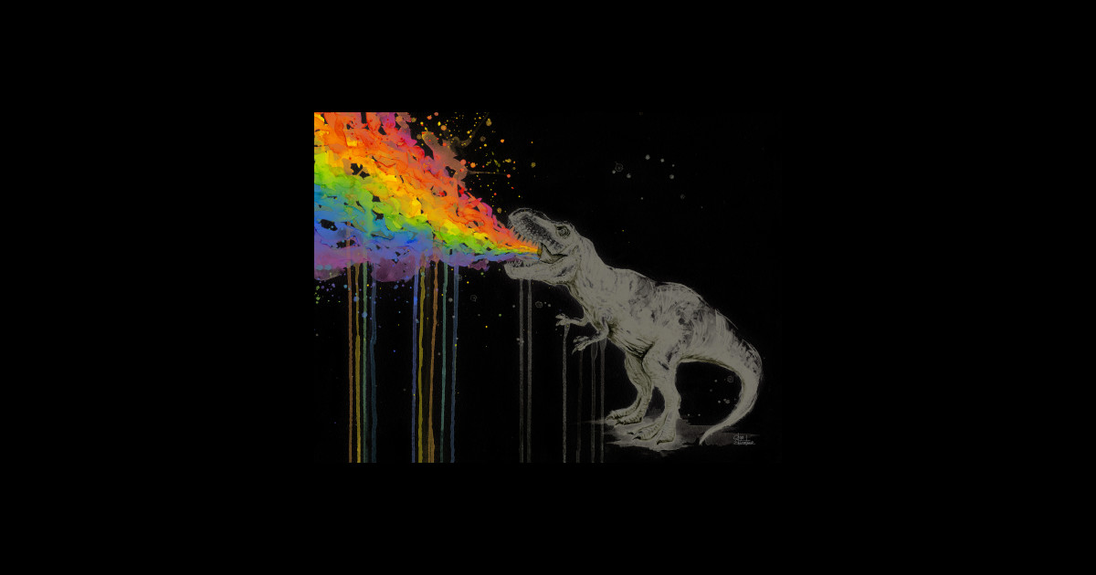 T-Rex Puking Painbows - T Rex - Sticker | TeePublic