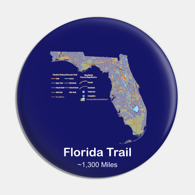Florida Trail, National Scenic Trail Route Map - Hiking Trails - Pin ...