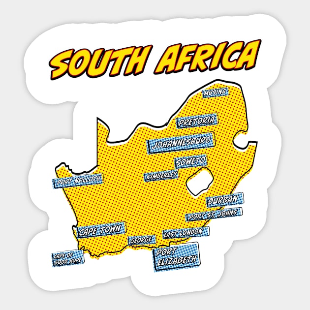 South Africa Map - South Africa Map - Sticker | TeePublic