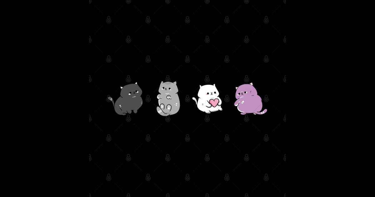 Asexual Kawaii Cats Ace Pride Cute Kittens LGBT Subtle Queer - Asexual ...