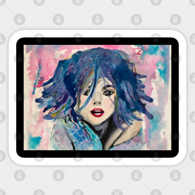 80s glamour girl - 80s Retro - Sticker | TeePublic