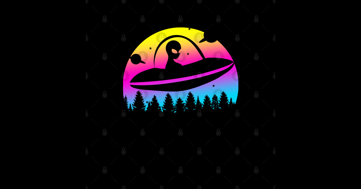 Alien Sunset Shadow - Alien - Sticker | TeePublic