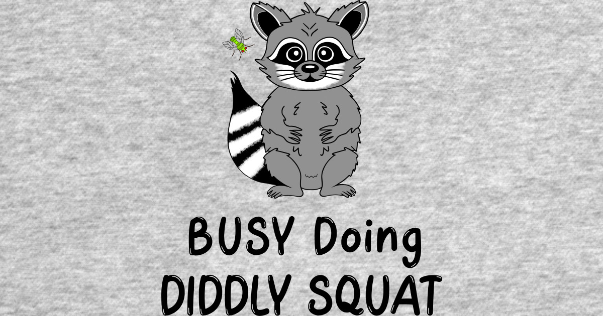 Funny Raccoon Lovers, Busing Doing Diddly Squat - Diddly Squat - T-Shirt | TeePublic