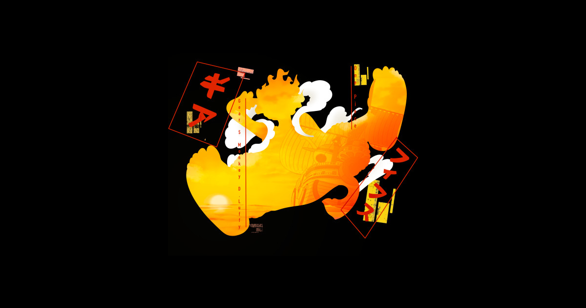 Gear 5 Luffy Negative Space - One Piece Anime - Sticker | TeePublic