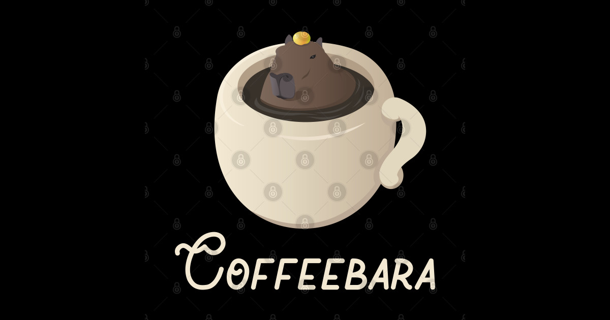 Funny Capybara Coffee Puns ~ Coffeebara - Capybara - Posters and Art ...