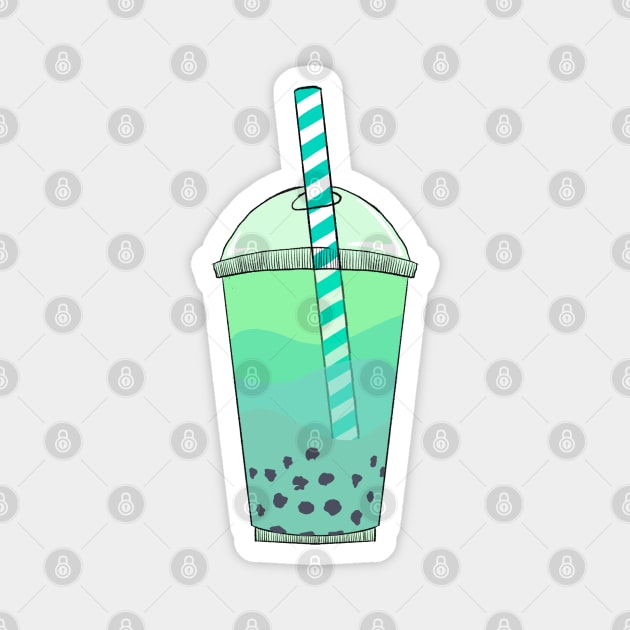 Matcha bubble tea - boba tea - Bubble Tea - Magnet | TeePublic