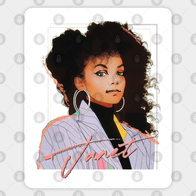 Janet / 80s Aesthetic Original Fan Design - Janet Jackson - Sticker ...