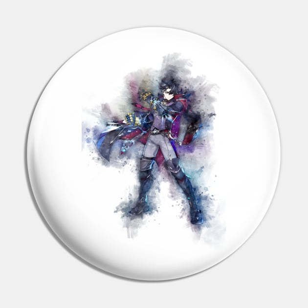 Wriothesley - Genshin Impact (Watercolor) - Wriothesley - Pin | TeePublic