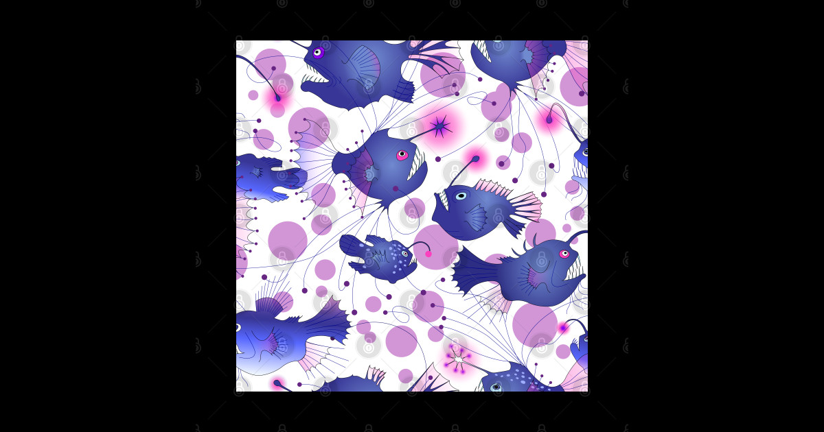 Angler fish - purple/pink/white - Michaela Kobyakov - Sticker | TeePublic