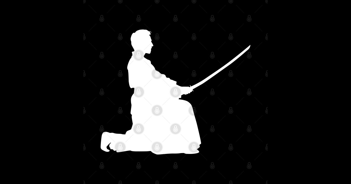 Iaido design w - Iaido Silhouette Gift - Posters and Art Prints | TeePublic