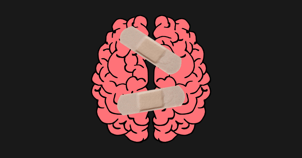 Bandaged brain - Brain - T-Shirt | TeePublic