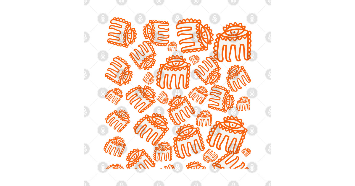 Orange Cyclops Graffiti Pattern Art - Cyclope Art - T-Shirt | TeePublic