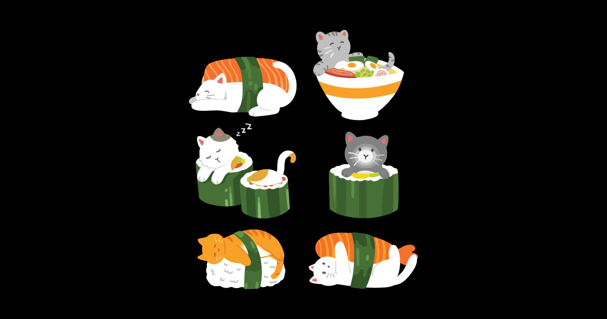 Sushi Cats - Sushi Cats - Sticker | TeePublic