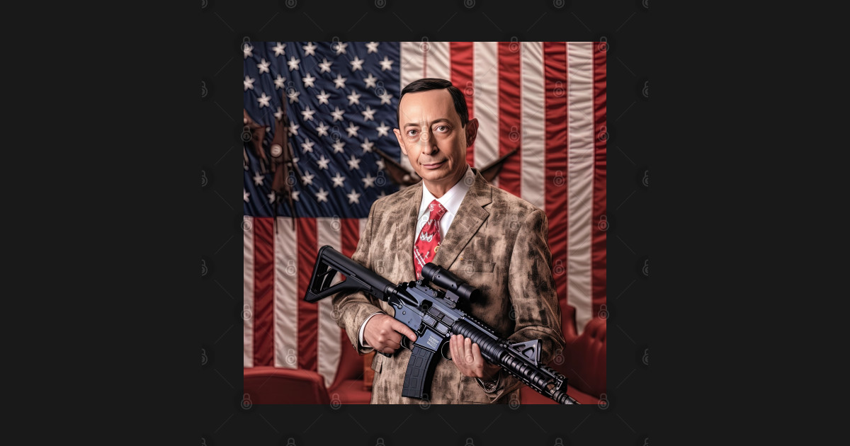 Pee Wee Herman with machine gun, USA flag behind - Pee Wee - T-Shirt ...