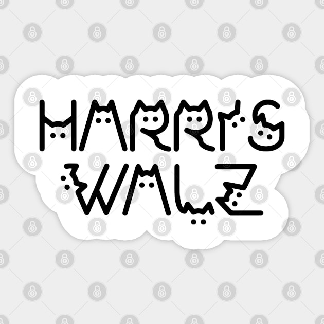 Kamala Harris Walz Waltz 2024 Cat Lettering Positive Funny - Kamala ...