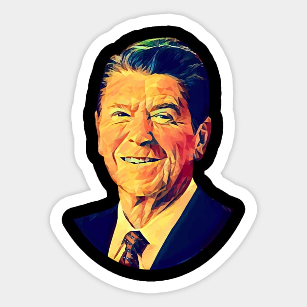 Ronald Reagan Polypaint - Ronald Reagan - Sticker | TeePublic