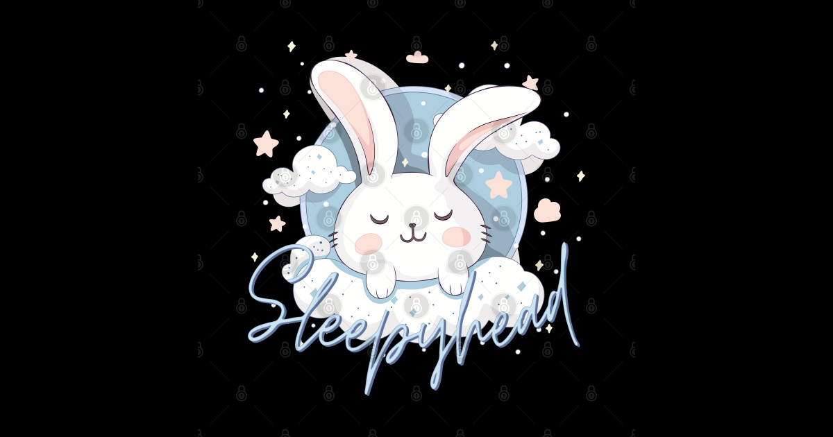 Sleepyhead Bunny - Cute Bunny - Sticker | TeePublic