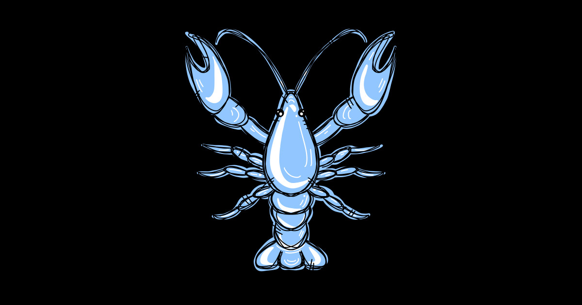 Blue Crawfish With Yellow Background - Crawfish - Sticker | TeePublic