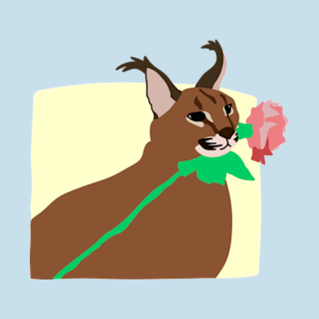 Big Floppa with Rose - Big Floppa - T-Shirt | TeePublic