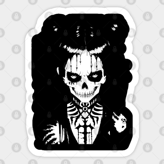 Sinister looking girl in black and white art - Sinister - Sticker ...