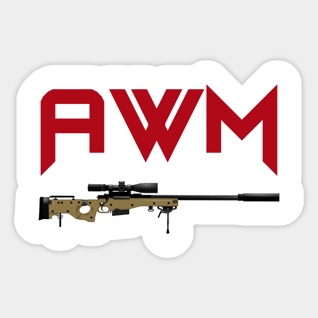 Sniper Rifle AWM - Sniper Rifle - Sticker | TeePublic