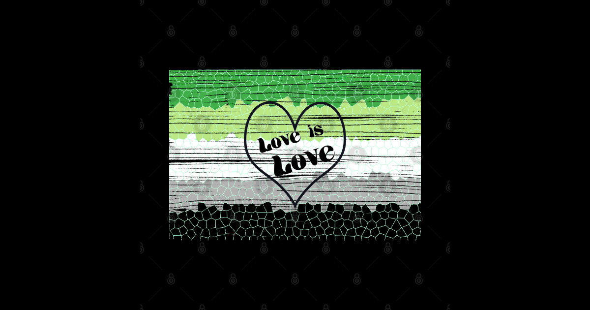 Love is Love Aromantic Flag in Mosaic Design - Aromantic Pride ...