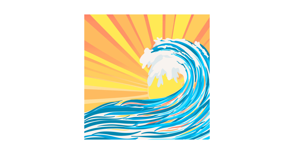 Ocean Wave Sun Rays - Surfing - T-Shirt | TeePublic