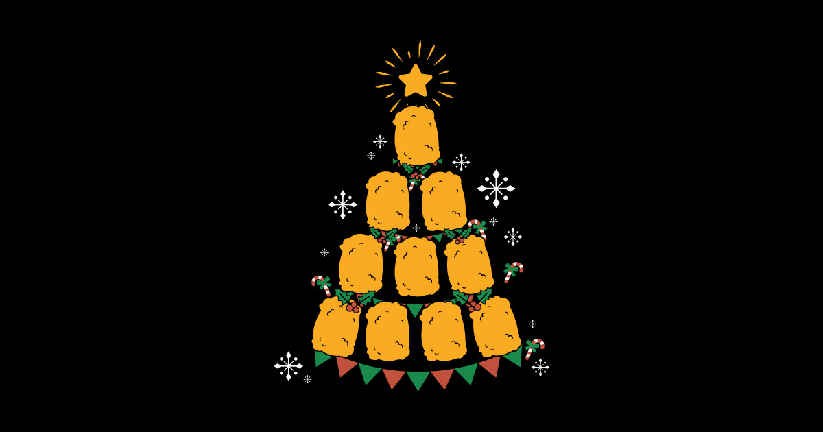 Chicken nugget Christmas tree - Chicken Nugget Christmas Tree - T-Shirt ...