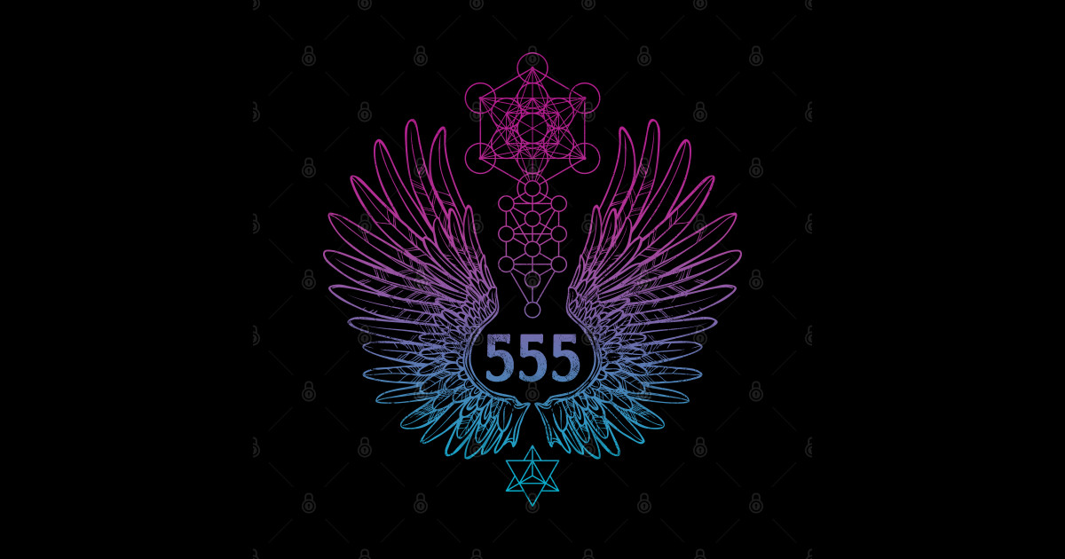 Angel Number 555 Sacred Geometry - Sacred Geometry - Sticker | TeePublic