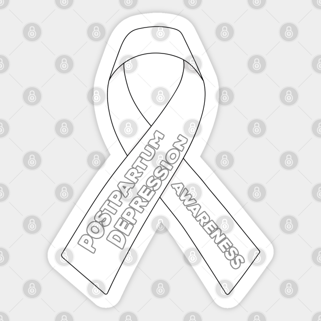 Postpartum Depression Awareness Ribbon - Depression Support - Sticker ...