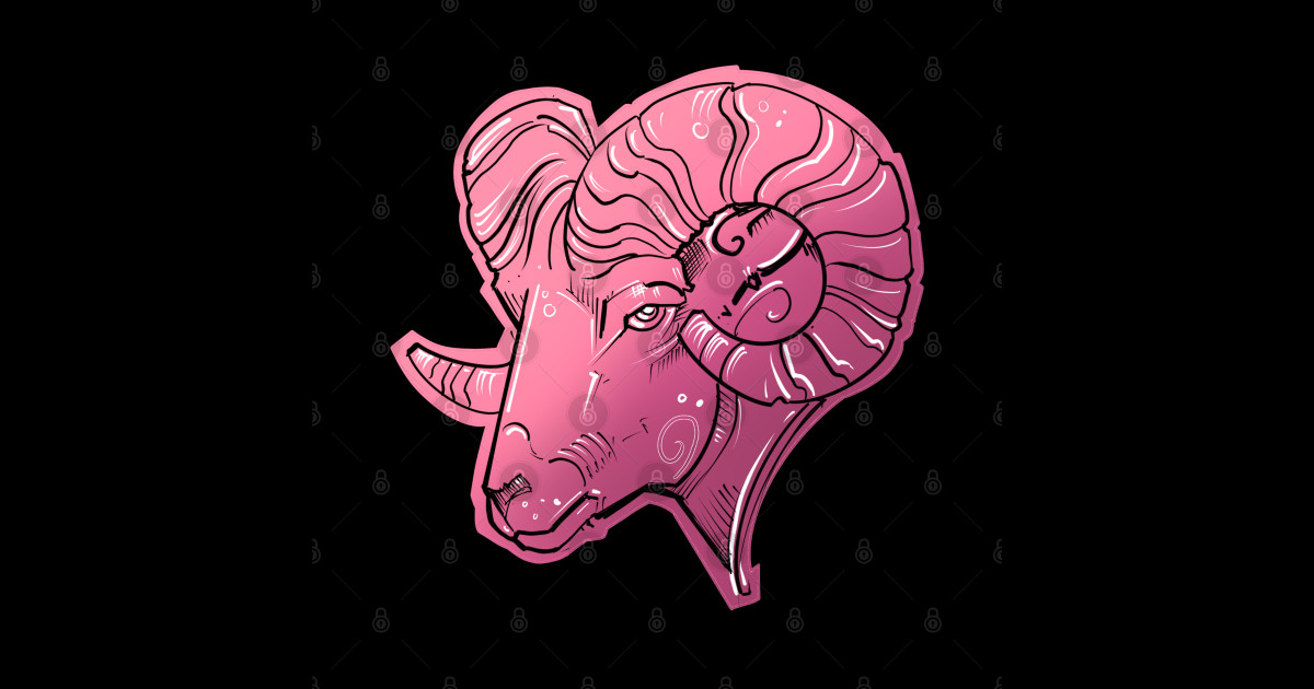 Pink aries design - Aries Woman - Sticker | TeePublic