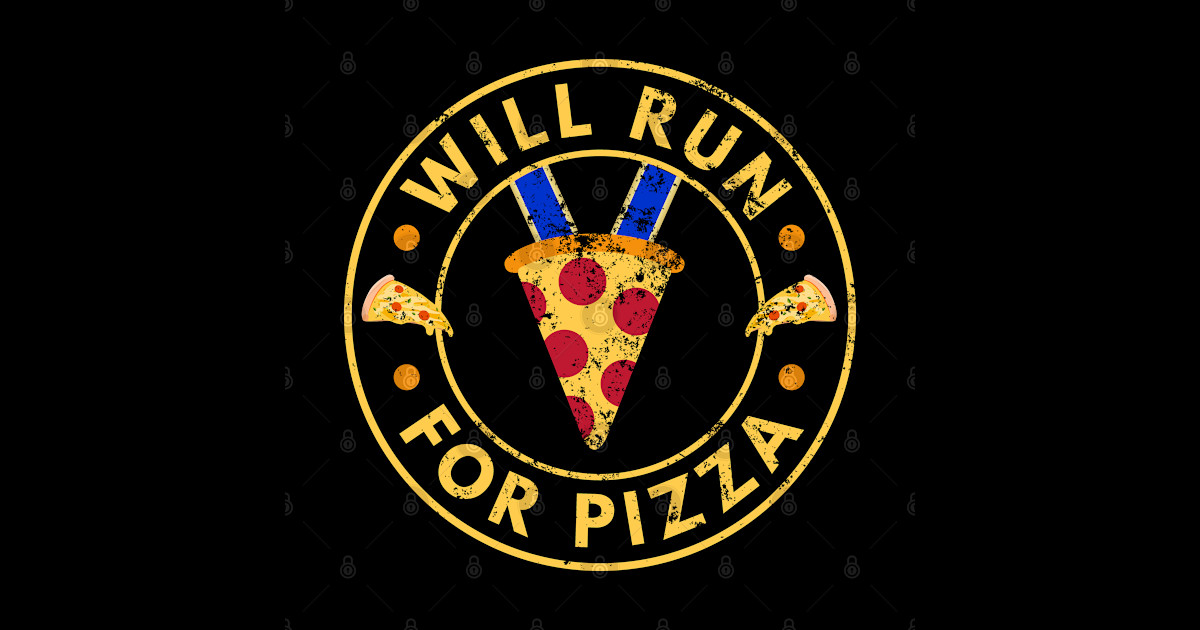 Will Run For Pizza - Running Puns - Running - Sticker | TeePublic