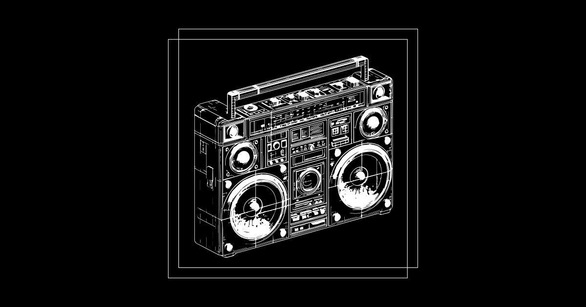 boombox blueprint wireframes 3d design - Boombox - Posters and Art ...