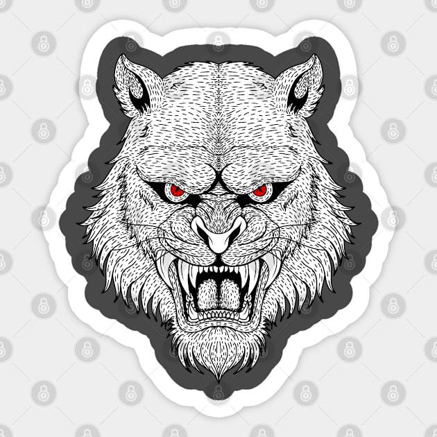 White tiger head - Tiger - Sticker | TeePublic