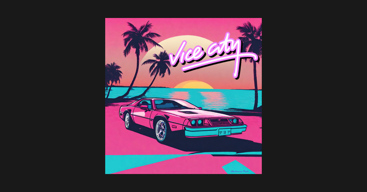 Vice City Graphic - Automotive - T-Shirt | TeePublic