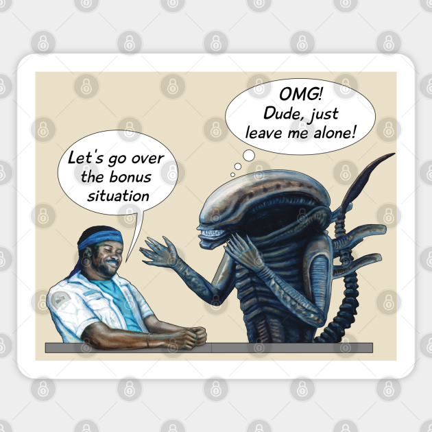 Xenomorph and Parker. Alien (1979) parody print - Xenomorph - Sticker ...