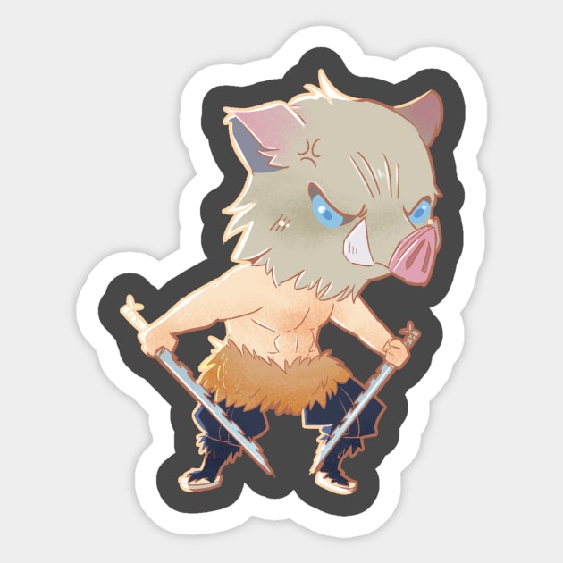 Inosuke Chibi - Demon Slayer Kimetsu No Yaiba - Sticker | TeePublic