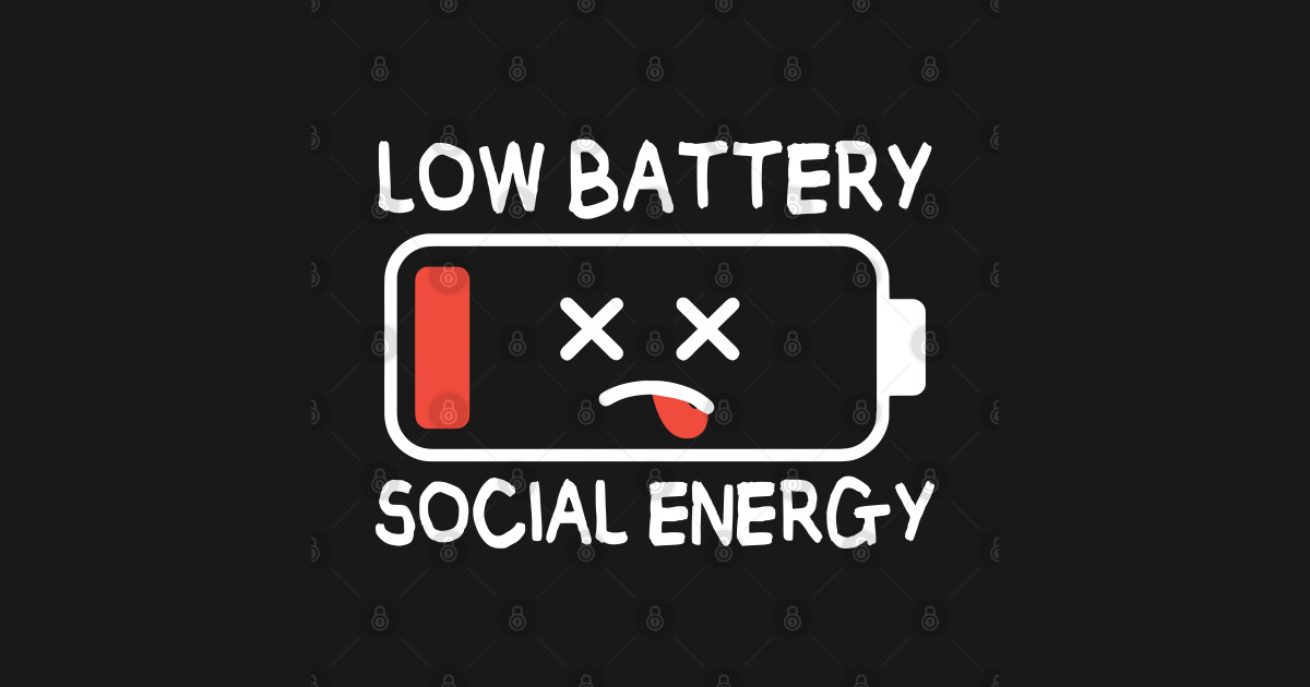Low Battery Social Energy - Social Media - T-Shirt | TeePublic